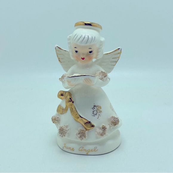 Lefton | Accents | Vintage Lefton June Angel Figurine With Gold Accents ...